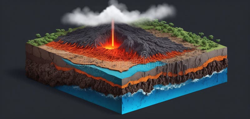 Cross-section of a Piece of the Earth S Crust, Different Composition ...