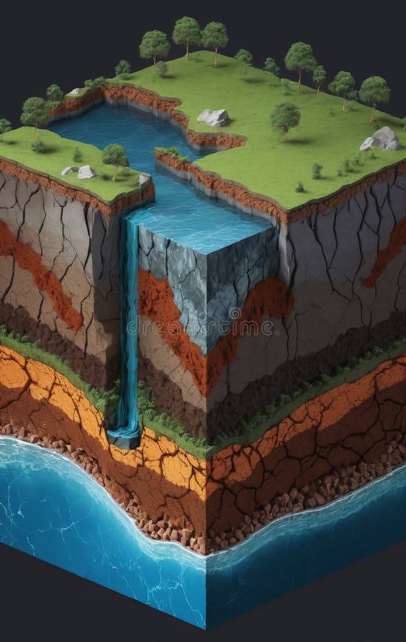 Cross-section of a Piece of the Earth S Crust, Different Composition ...
