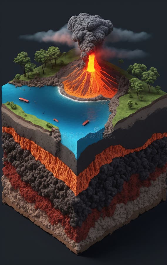 Cross-section of a Piece of the Earth S Crust, Different Composition ...