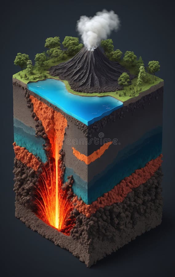 Cross-section of a Piece of the Earth S Crust, Different Composition ...