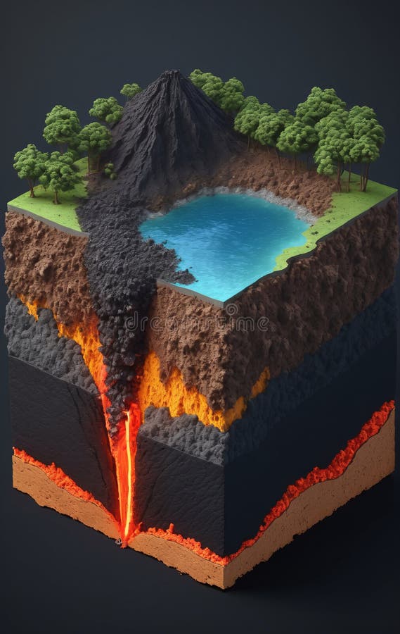 Cross-section of a Piece of the Earth S Crust, Different Composition ...