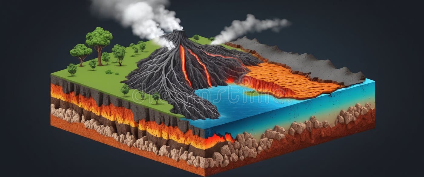 Volcano Cross Section Stock Illustrations – 417 Volcano Cross Section ...