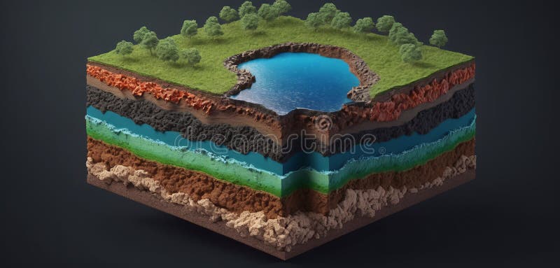 Cross-section of a Piece of the Earth S Crust, Different Composition ...