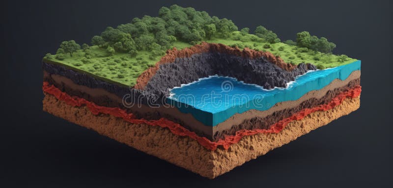 Cross-section of a Piece of the Earth S Crust, Different Composition ...
