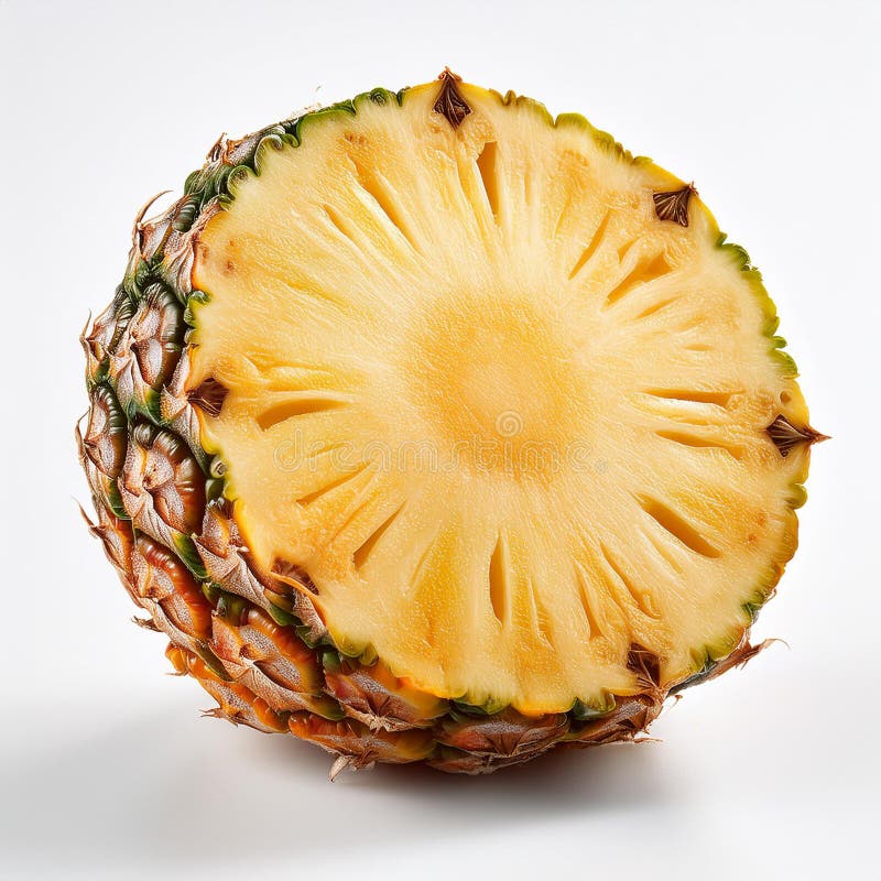 Cross-section of a Pineapple (Ananas Comosus) Displaying Its Vibrant ...
