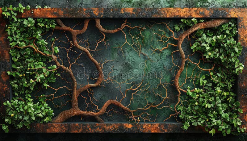 Cross Section of a Rectangular Tree Bush, Revealing the Intricate ...