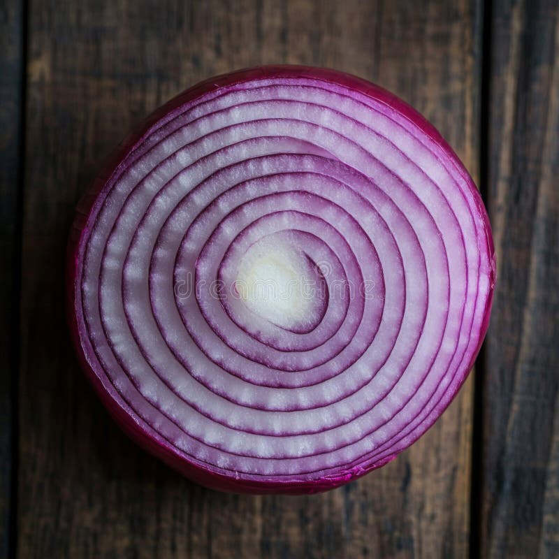 Cross Section of a Red Onion with Visible Rings Stock Illustration ...