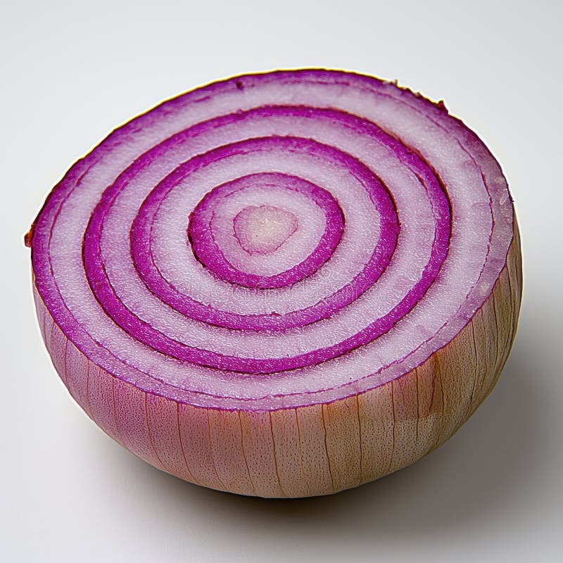 Cross Section of a Red Onion on White Background Stock Illustration ...