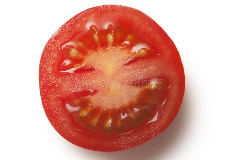 Cross Section of a Red Tomato on White with Shadow Stock Photo - Image ...
