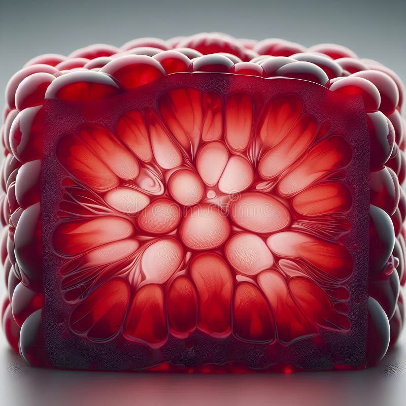 Cross-section Revealing Raspberry Gel Core, Ai Generated Image Stock ...