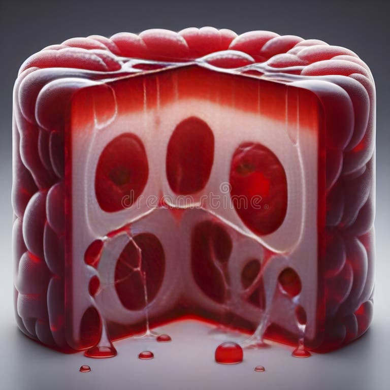 Cross-section Revealing Raspberry Gel Core, Ai Generated Image Stock ...