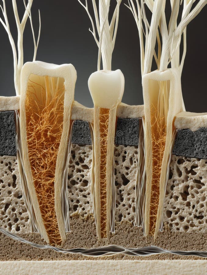 Cross-sectional View of Dental Implant Showcasing Gum Tissue, Bone ...