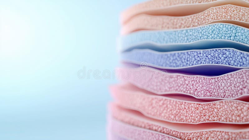 Cross-section of Skin Tissue Under a Microscope, Showing Layers of ...