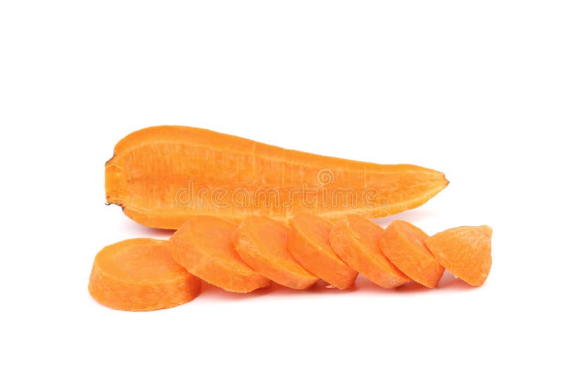 Cross Section and Slices of Fresh Carrot. Stock Image - Image of food ...