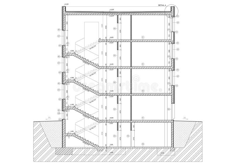Cross Section of Small Office Building Stock Vector - Illustration of ...