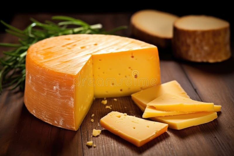 Cross-section of Smoked Cheddar Cheese Stock Photo - Image of texture ...