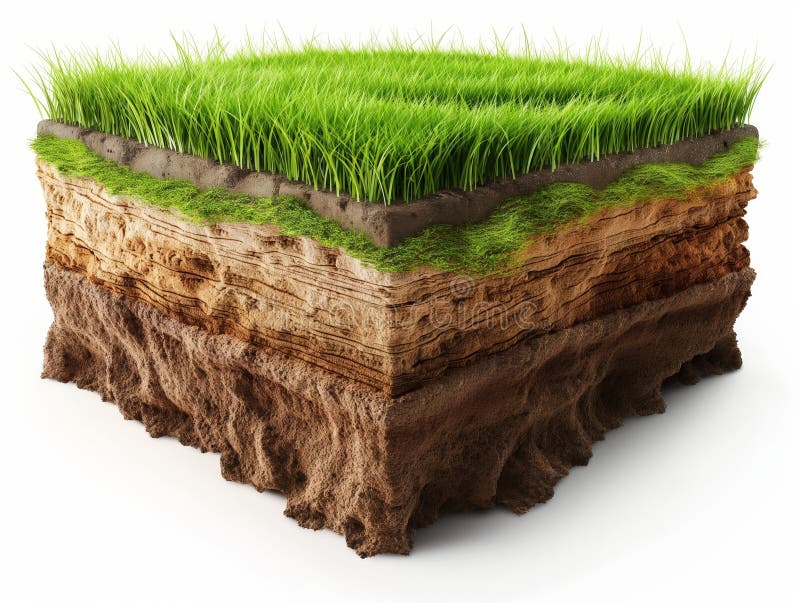 Cross-section of Soil with Grass Stock Image - Image of fertile ...