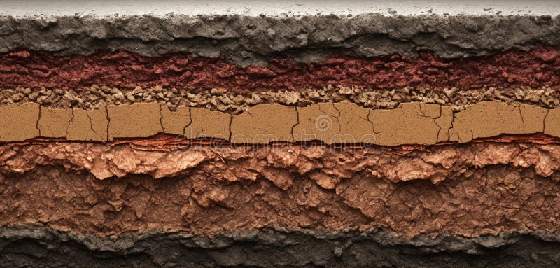 Cross-section through a Soil Layer with Different Colored Sediment ...