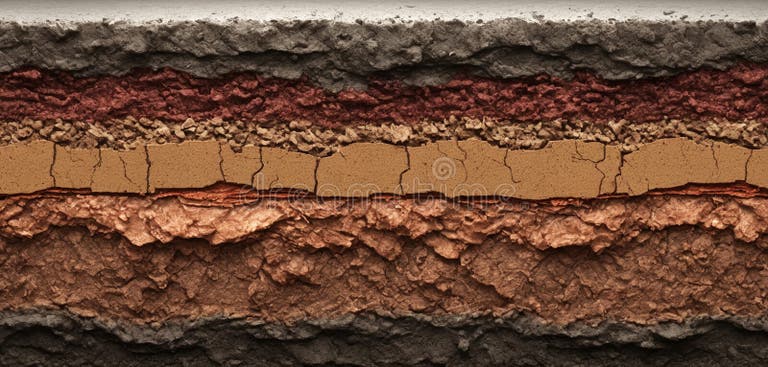 Cross-section through a Soil Layer with Different Colored Sediment ...