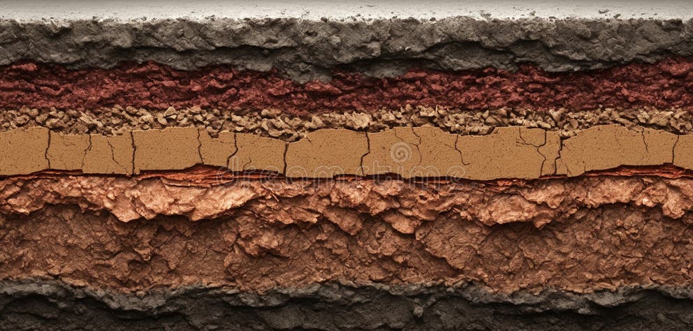 Cross-section through a Soil Layer with Different Colored Sediment ...