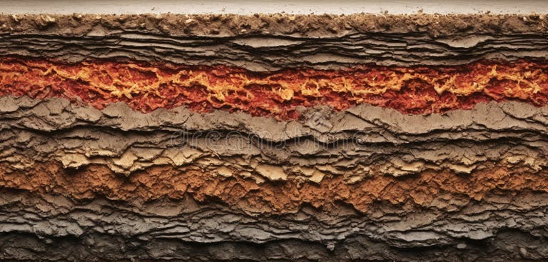 Cross-section through a Soil Layer with Different Colored Sediment ...
