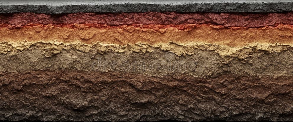 Cross-section through a Soil Layer with Different Colored Sediment ...