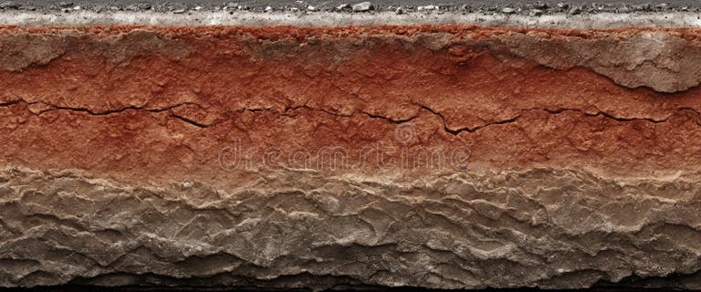 Cross-section through a Soil Layer with Different Colored Sediment ...