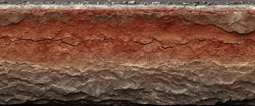 Cross-section through a Soil Layer with Different Colored Sediment ...