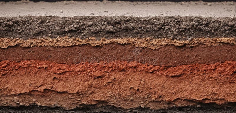 Cross-section through a Soil Layer with Different Colored Sediment ...