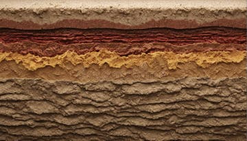 Cross-section through a Soil Layer with Different Colored Sediment ...