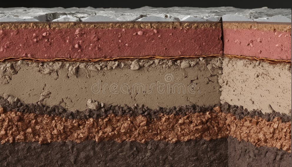 Cross-section through a Soil Layer with Different Colored Sediment ...