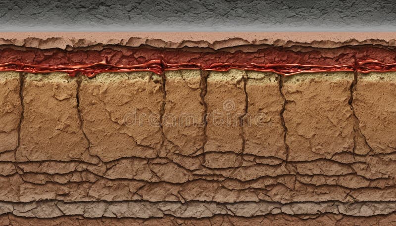 Cross-section through a Soil Layer with Different Colored Sediment ...