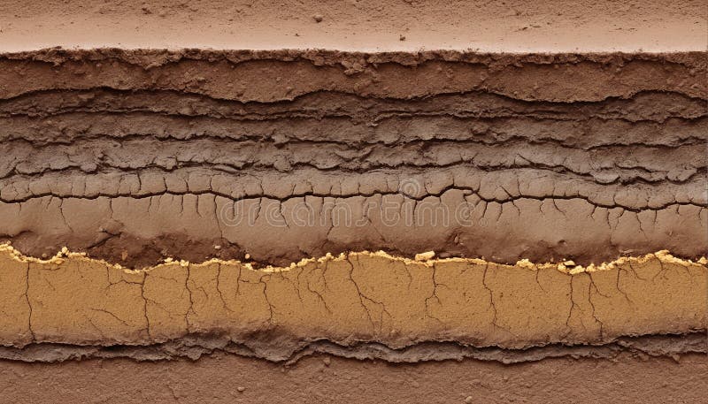 Cross-section through a Soil Layer with Different Colored Sediment ...
