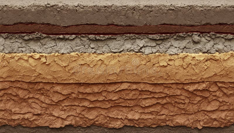 Cross-section through a Soil Layer with Different Colored Sediment ...