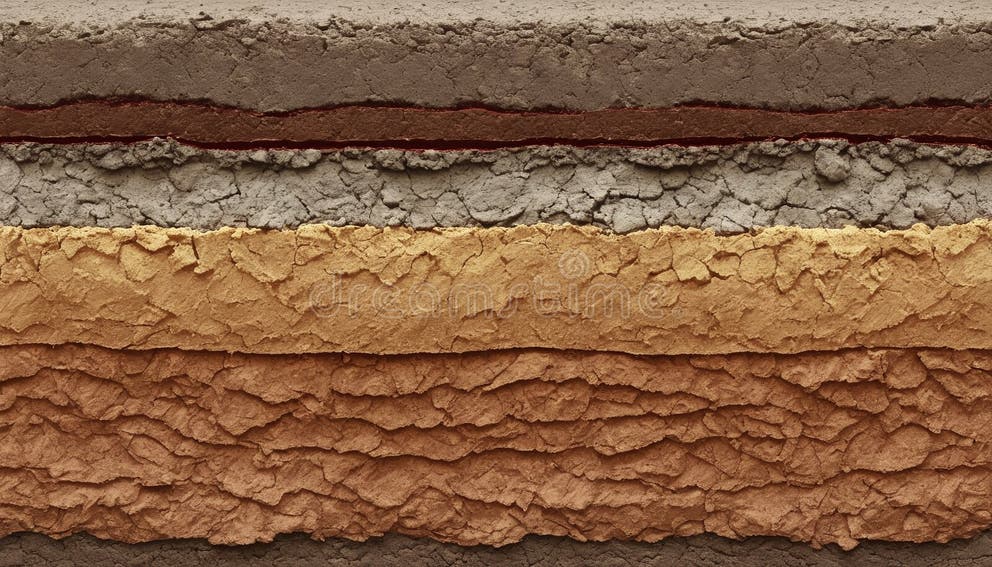 Cross-section through a Soil Layer with Different Colored Sediment ...