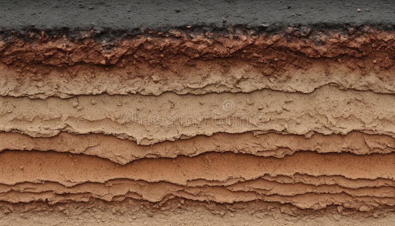 Cross-section through a Soil Layer with Different Colored Sediment ...