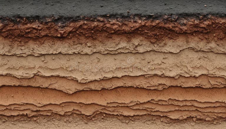 Cross-section through a Soil Layer with Different Colored Sediment ...