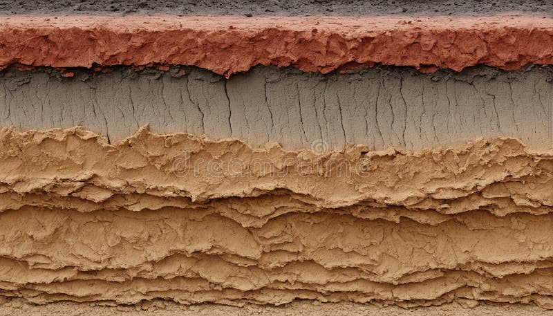 Cross-section through a Soil Layer with Different Colored Sediment ...