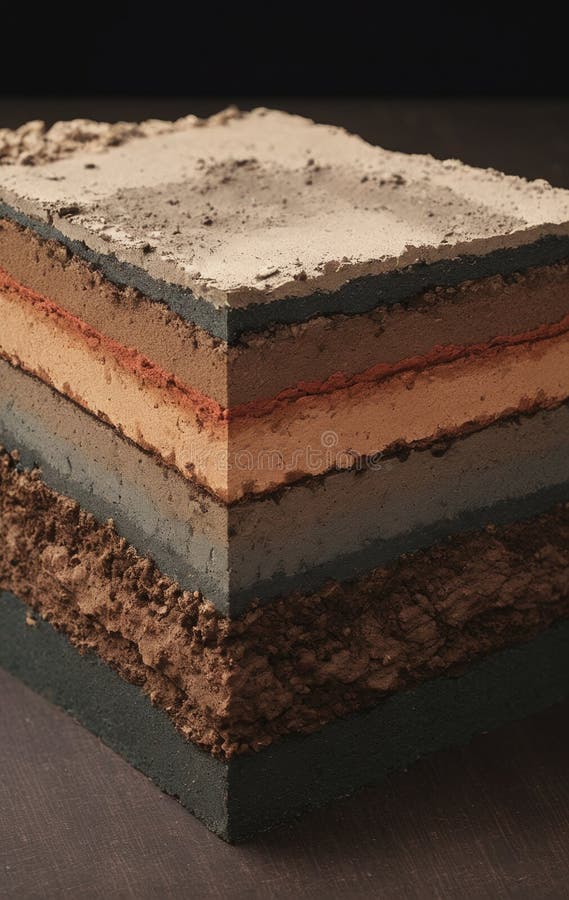 Cross-section through a Soil Layer with Different Colored Sediment ...