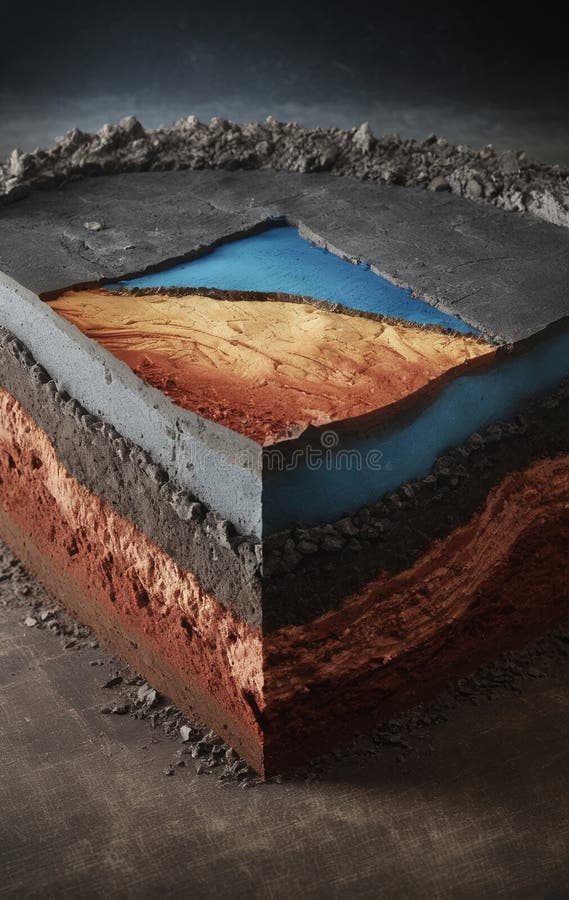 Cross-section through a Soil Layer with Different Colored Sediment ...