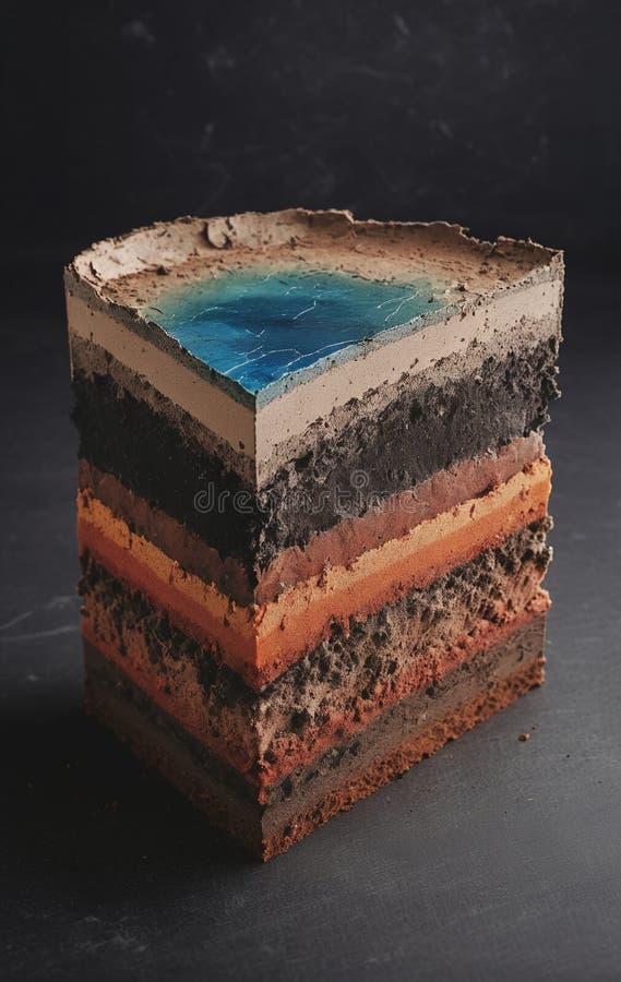 Cross-section through a Soil Layer with Different Colored Sediment ...