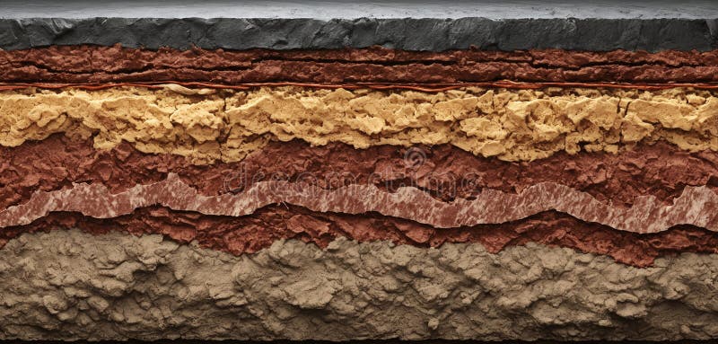 Cross-section through a Soil Layer with Different Colored Sediment ...