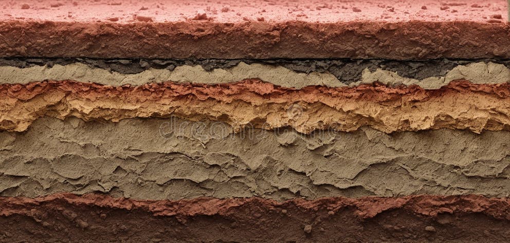 Cross-section through a Soil Layer with Different Colored Sediment ...
