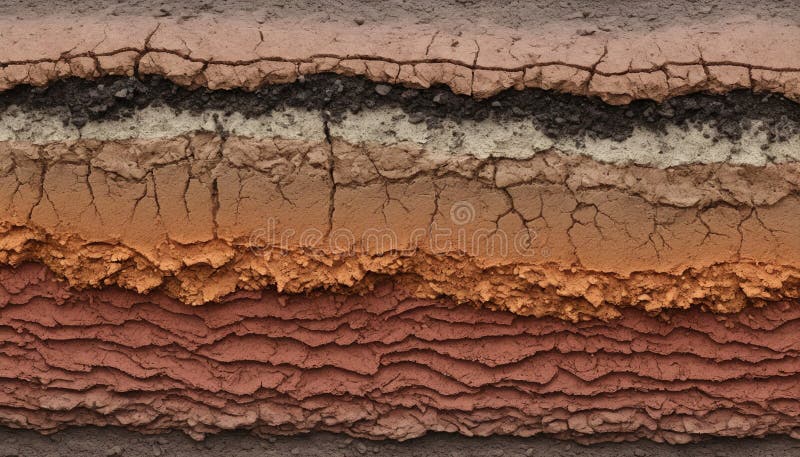 Cross-section through a Soil Layer with Different Colored Sediment ...