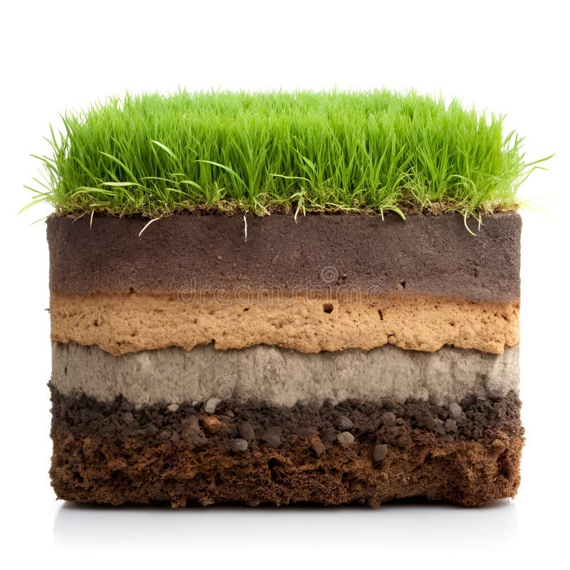 Cross Section of Soil Layers with Grass Stock Illustration ...