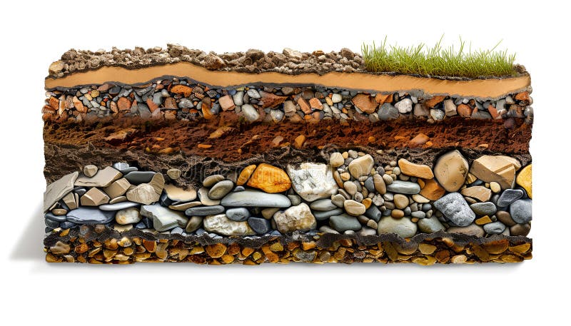 Cross-section of Soil Layers Showcasing Various Textures and ...