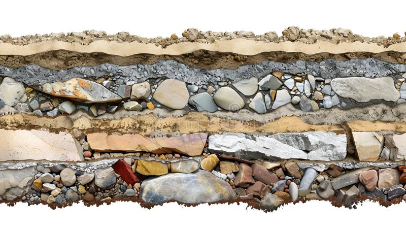 Cross-section of Soil Layers Showcasing Various Textures and ...