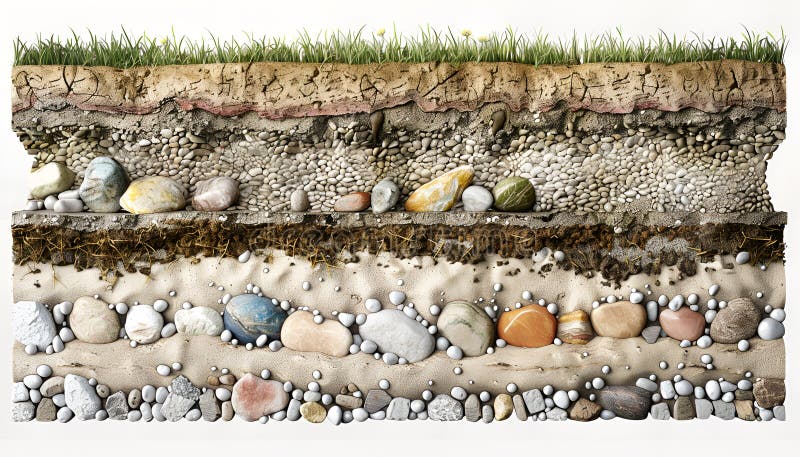 Cross-section of Soil Layers Showcasing Various Textures and ...