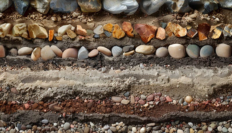 Cross-section of Soil Layers Showcasing Various Textures and ...