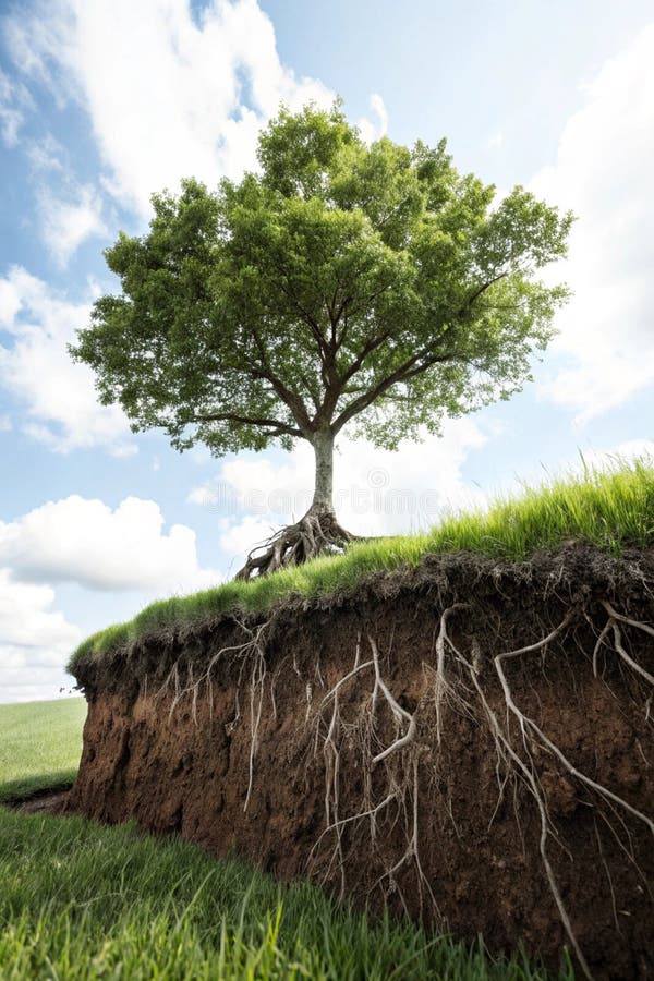Cross Section of Soil Showing Tree Roots Stock Illustration ...